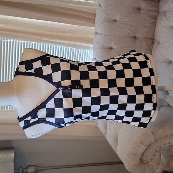 Source Unknown | Tops | Black White Checkered Tank | Poshmark